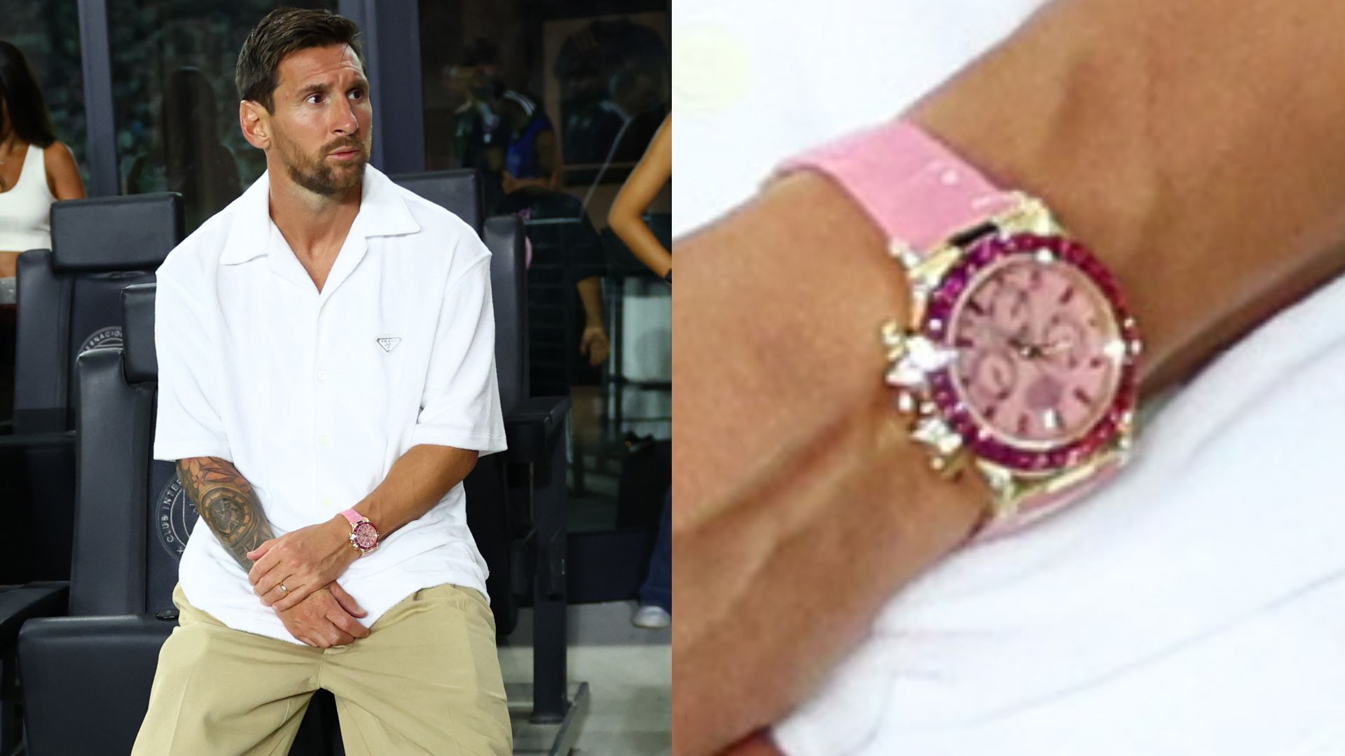 Lionel Messi fue visto usando un reloj Rolex rosa con un valor asombroso de 900,000 dólares ...